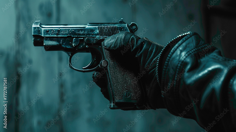 Unique pistols wallpaper.Hand gun with ammunition on dark background. 9 ...