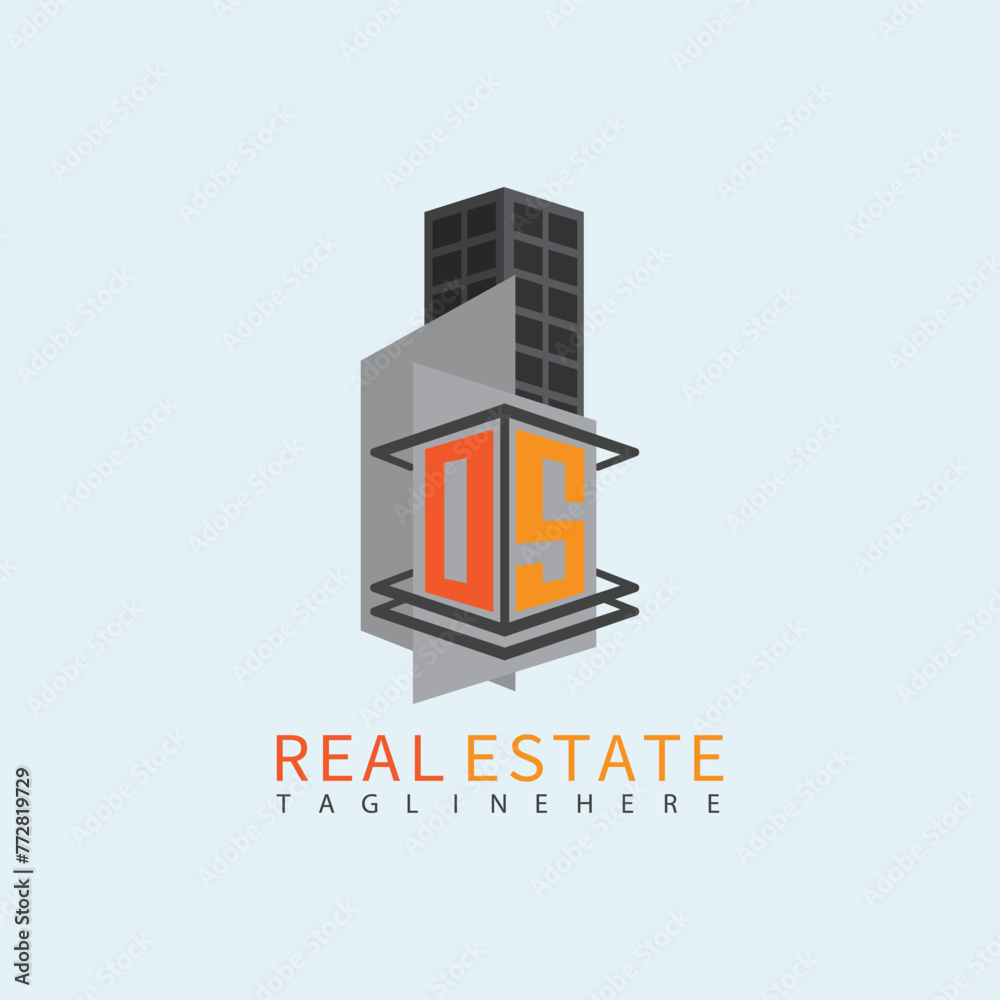 OS Real Estate Letter Monogram Vector Logo. Home Or Building Shape All ...