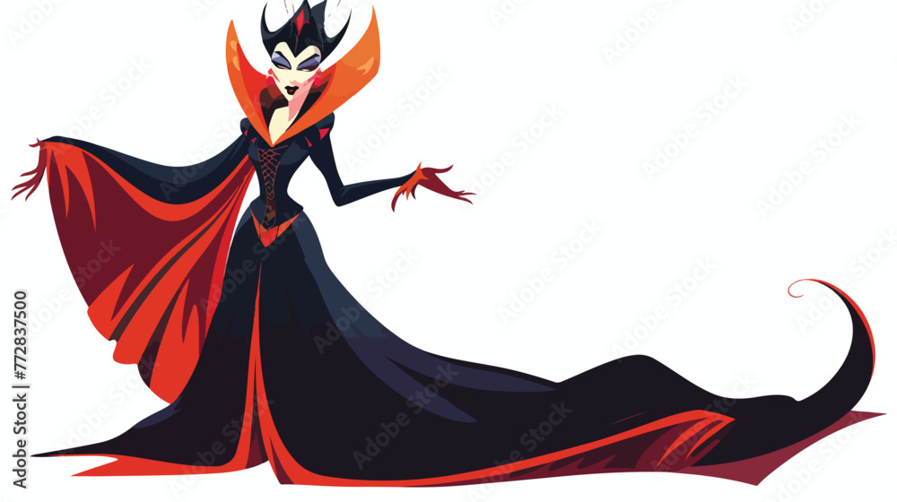 Cartoon evil queen on white background Flat vector isolated Stock ...