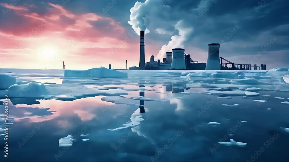 Vidéo Stock Melting polar ice cap illustrating the impact of global ...