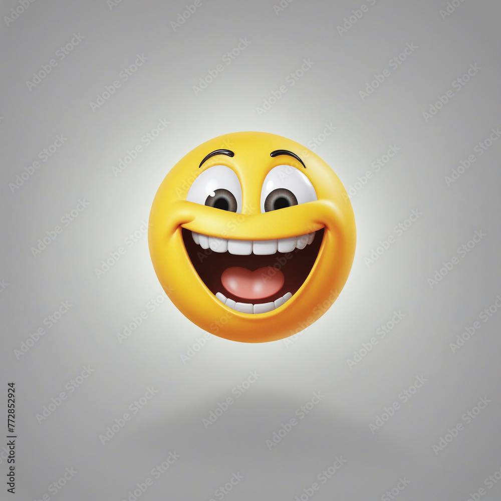 Emoticon with Open Mouth Smiling - Expressive Emoji Conveying Joy and ...