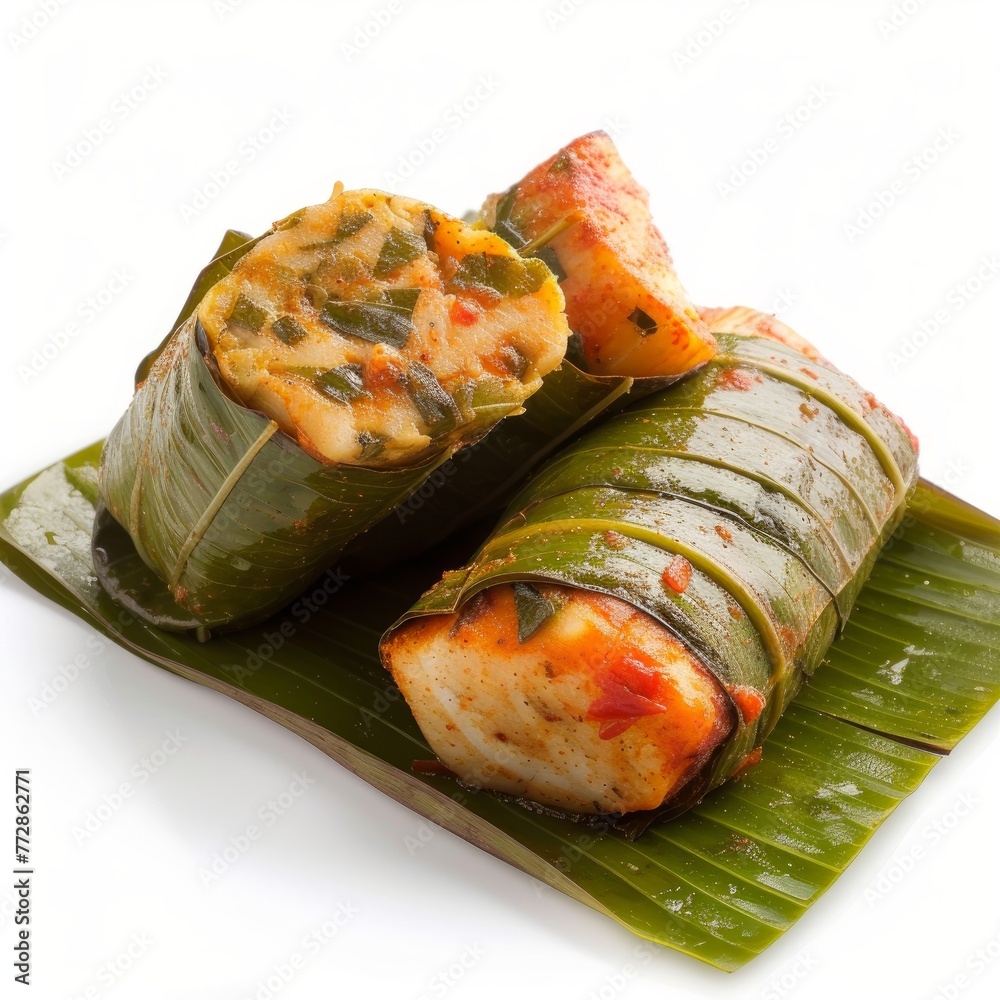 Pepes Ikan: Fish or seafood wrapped in banana leaves and steamed with a ...