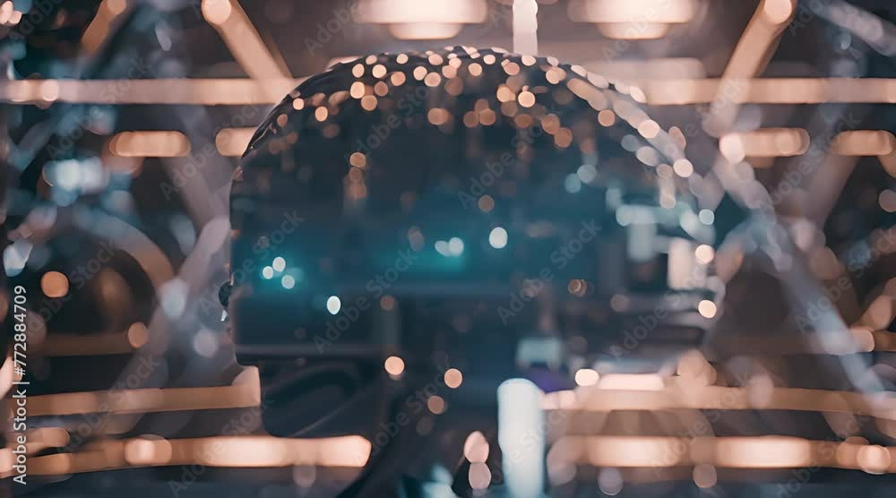 Flying inside Artificial Intelligence Digital Brain bid Data. Illustration of thinking process ...