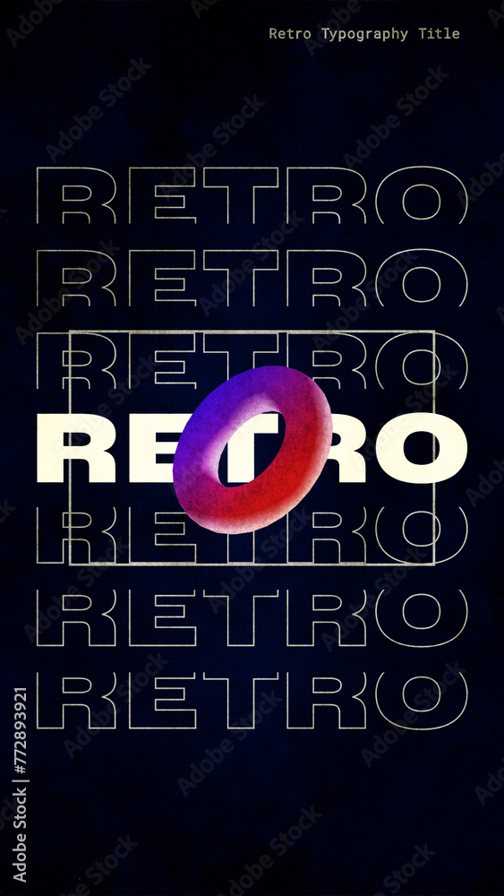 Vertical Retro Typography Title Stock Template | Adobe Stock