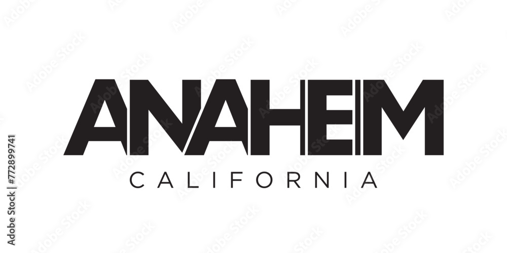 Anaheim, California, USA typography slogan design. America logo with ...