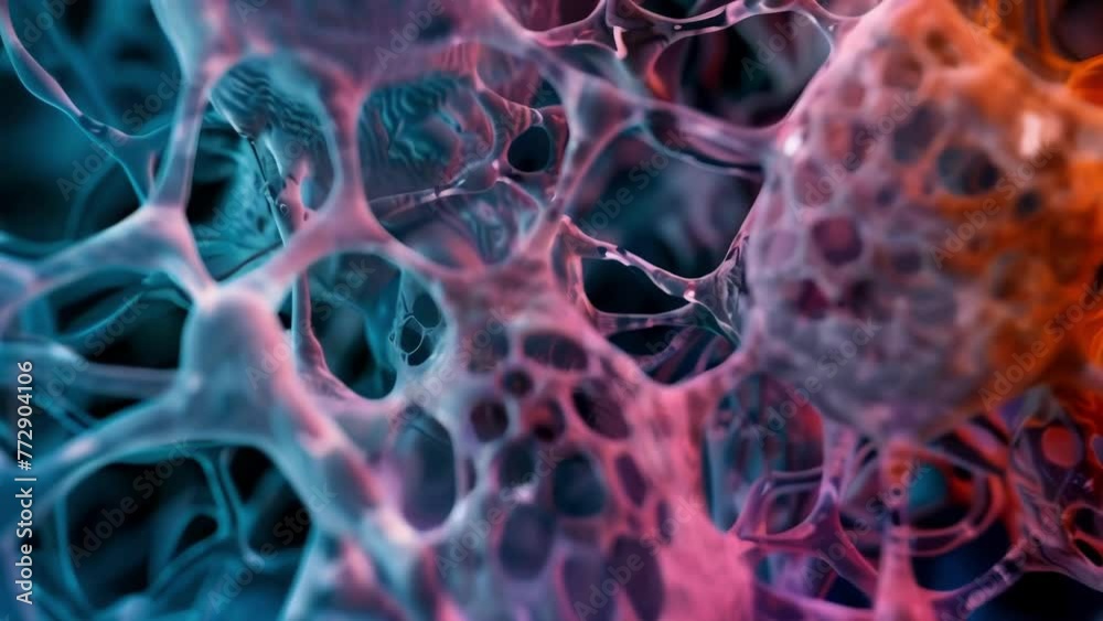 A highresolution image of a of collagen fibers within animal tissue ...