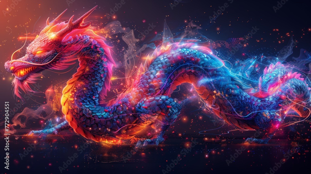 In Chinese, dragon is the zodiac sign of the year, a colourful ...