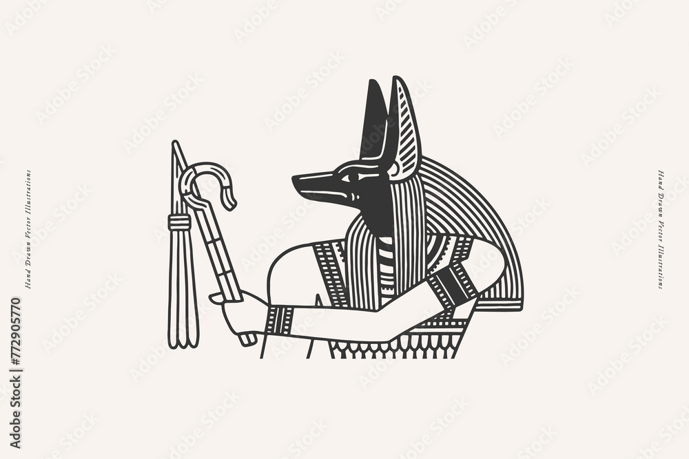 Ancient Egyptian god Anubis. God of funeral rituals and mummifica􀆟on in ...