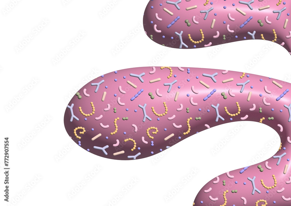 3d render Microbiome abstract template for advertising or presentation ...