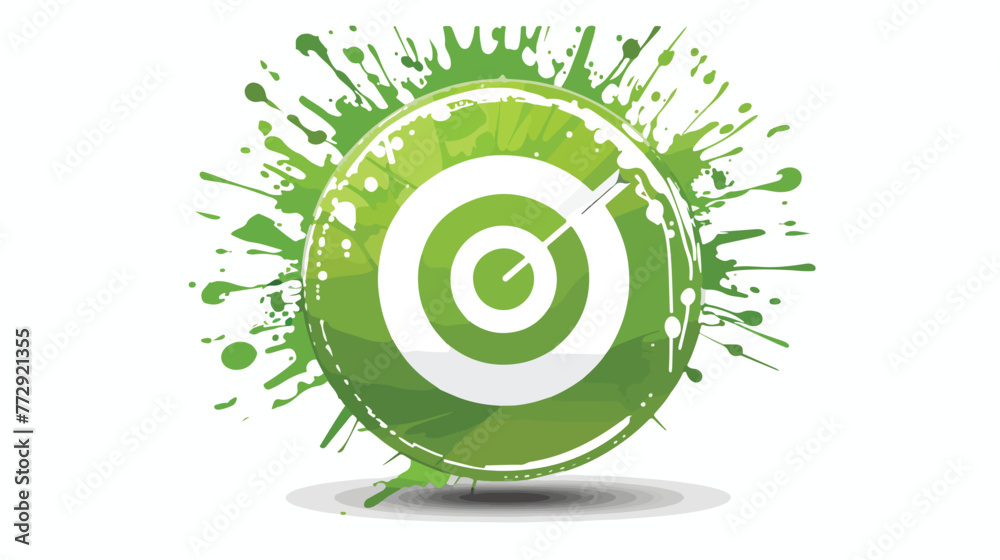 Target icon on classy splash green round button Flat Stock Vector ...