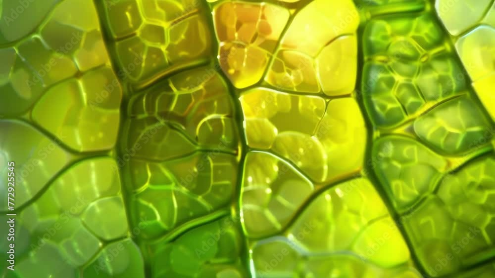 An enhanced color image of a chloroplast revealing the presence of ...