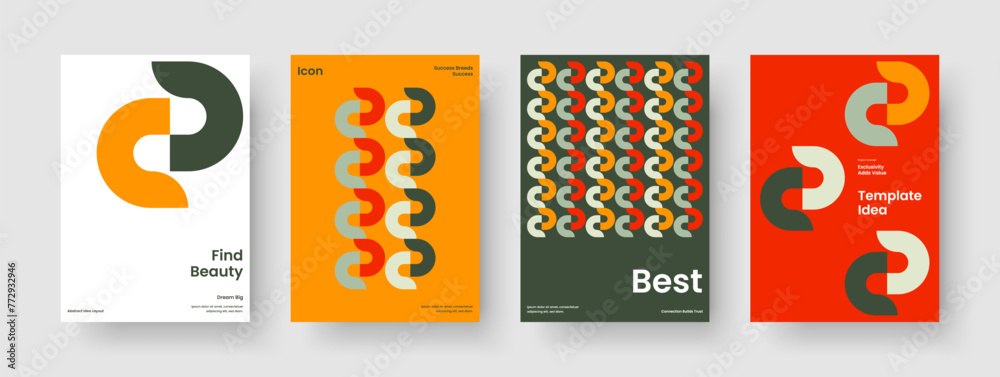 Geometric Book Cover Template. Isolated Banner Design. Modern Report ...