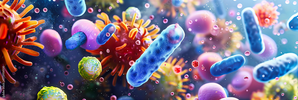 Microscopic view of bacteria, illustrating the complexity and danger of ...