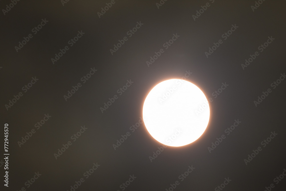 Solar eclipse. Eclipse with ring of fire due to the moon coming between ...