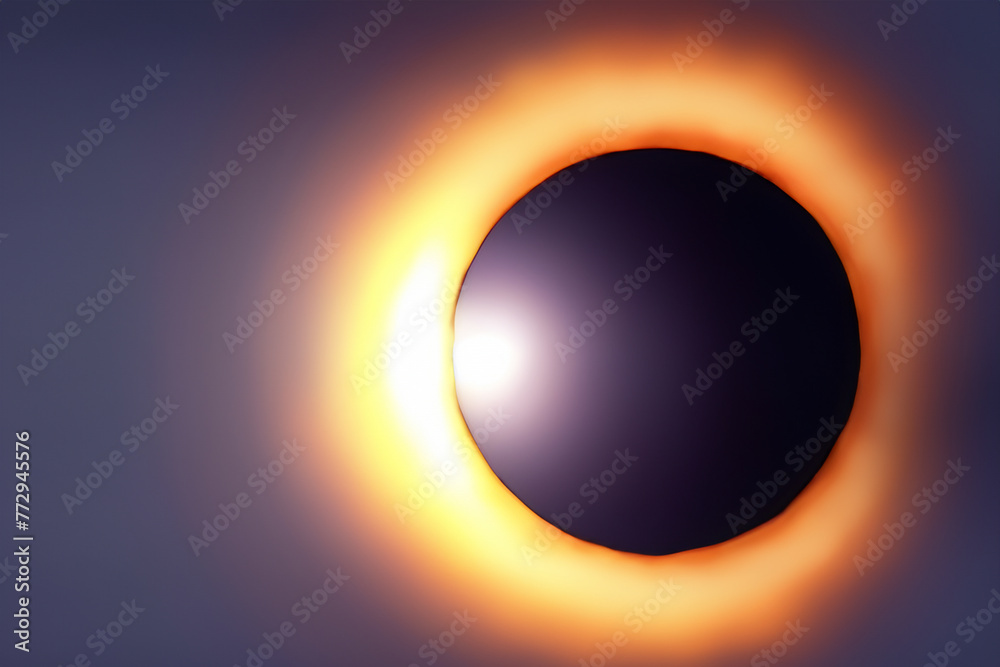 Solar eclipse. Eclipse with ring of fire due to the moon coming between ...