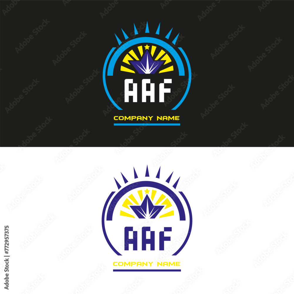 AAF letter logo vector design on black and white color background AAF ...