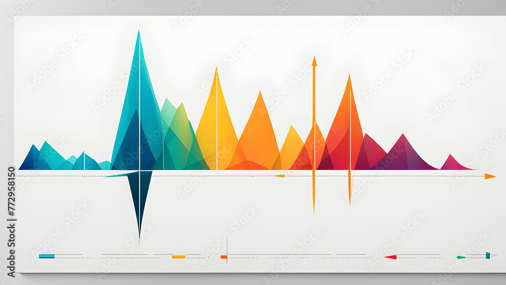Colorful histograms and curve charts, statistical chart visualization ...