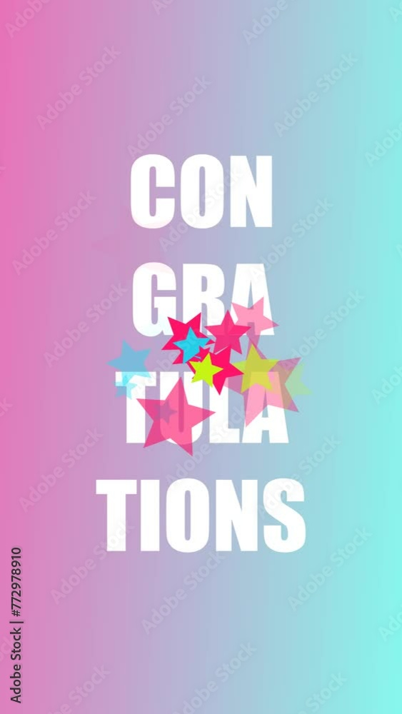 congratulations text animation vertical gradient background Stock Video ...