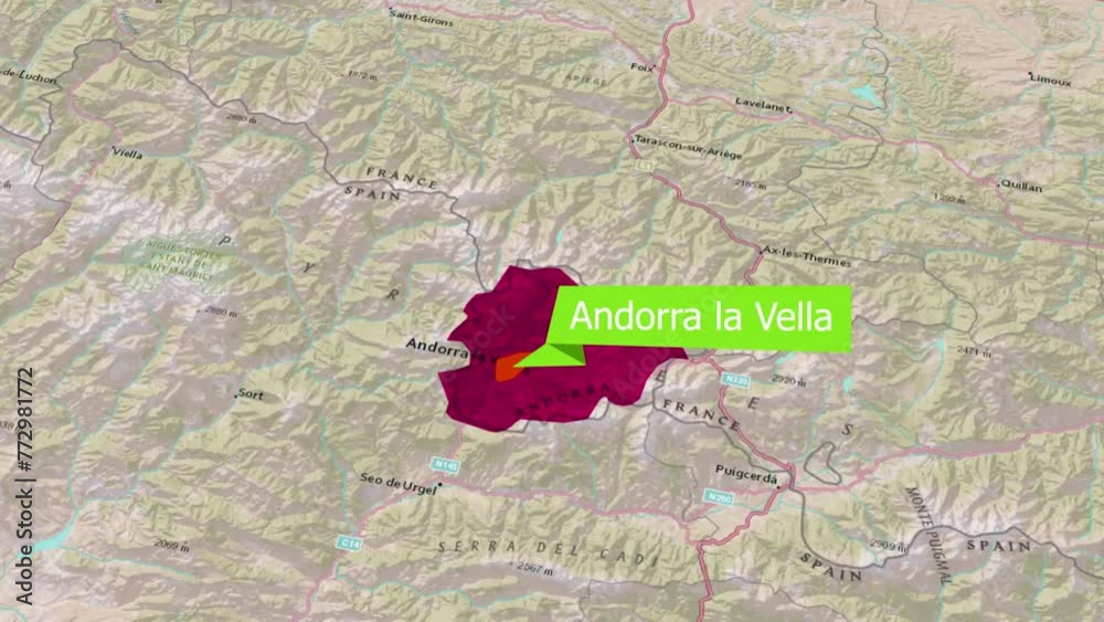 map of Andorra la Vella, the capital of Andorra.Zooming In: Exploring ...