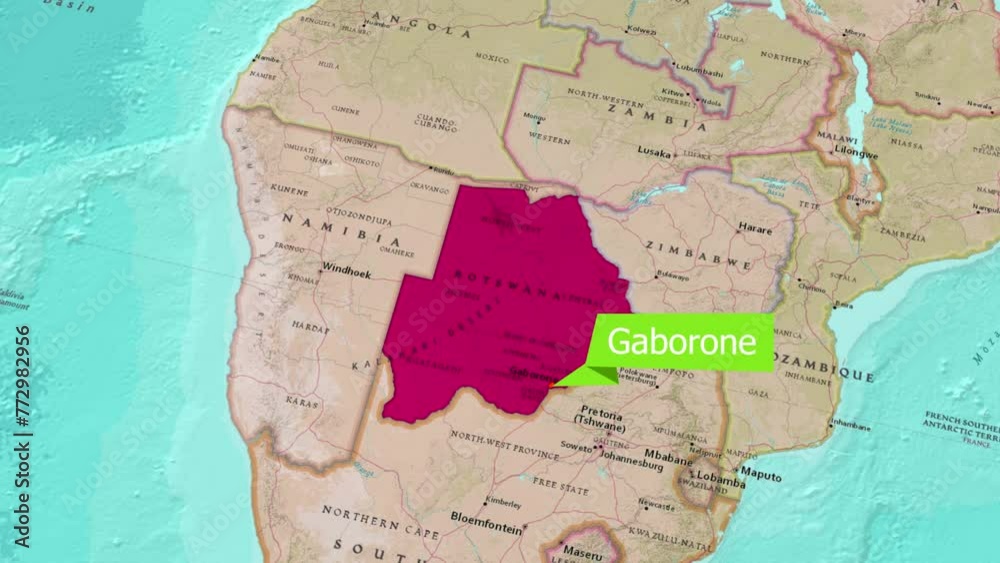 map of Gaborone, the capital of Botswana .Zooming In: Exploring the ...