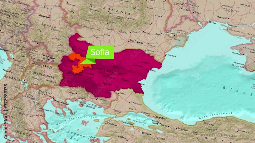 map of Sofia, the capital of Bulgaria.Zooming In: Exploring the Details of the Sofia Map Stock ...