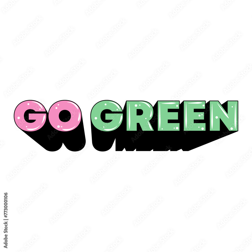 Text Stickers in trendy retro style. Eco world concept. World ...