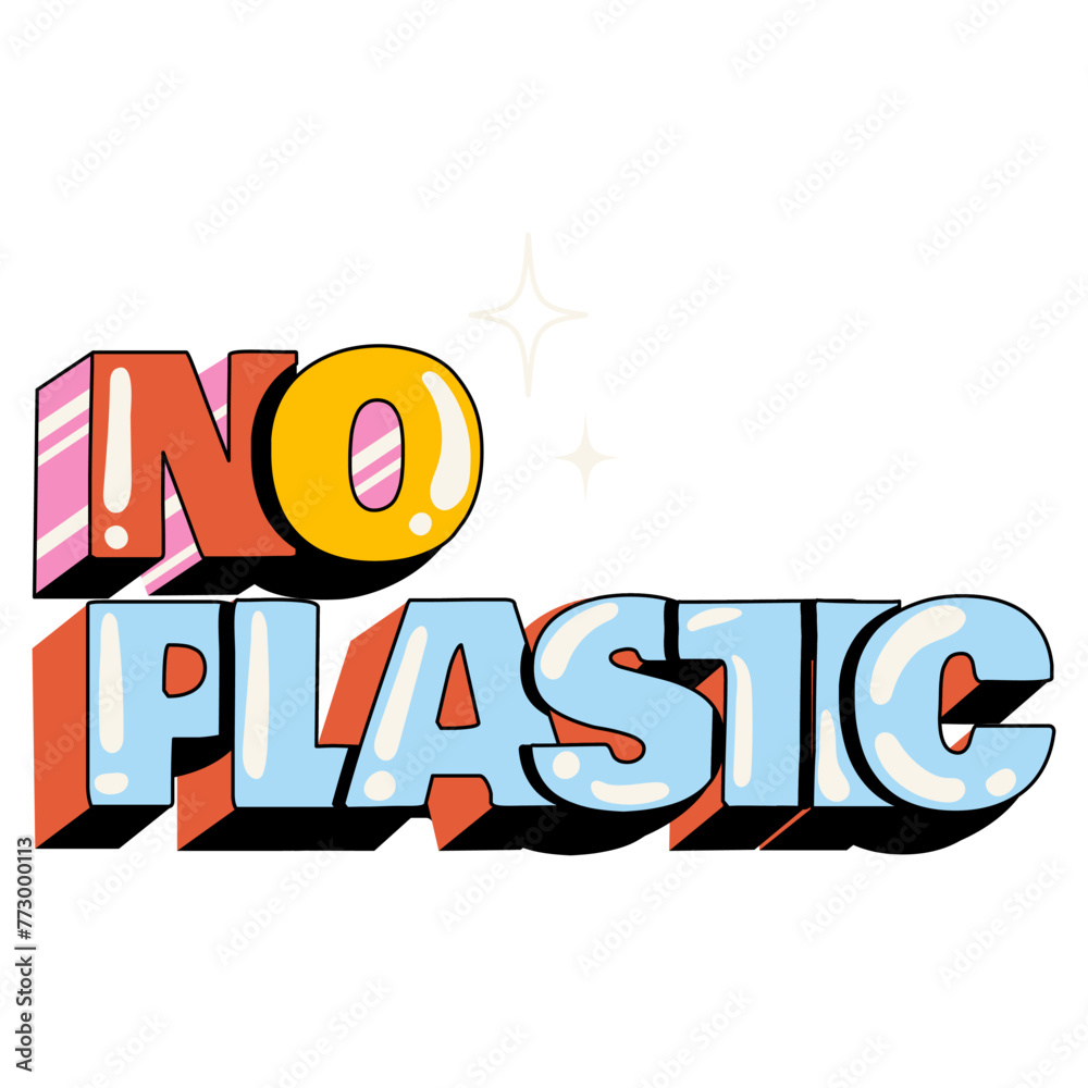 Text Stickers in trendy retro style. Eco world concept. World ...