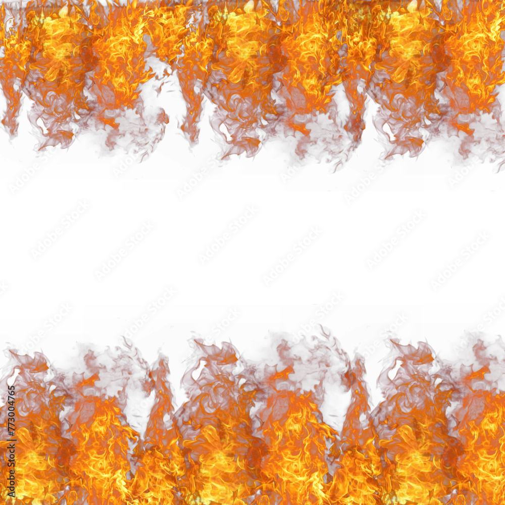 Fire flame border frame with transparent background Stock Illustration ...