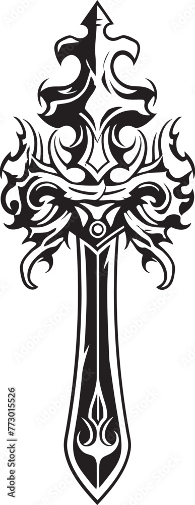 Elven Enigma Fantasy Sword Iconic Mystic Masterpiece Sword Emblem ...