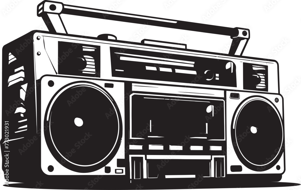 Urban Pulse Boombox Vector Symbol Beatbox Brigade Hip Hop Iconic Emblem ...