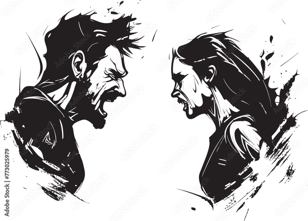 Discordant Dance Iconic Emblem Illustrating Couples Discordant Dance ...