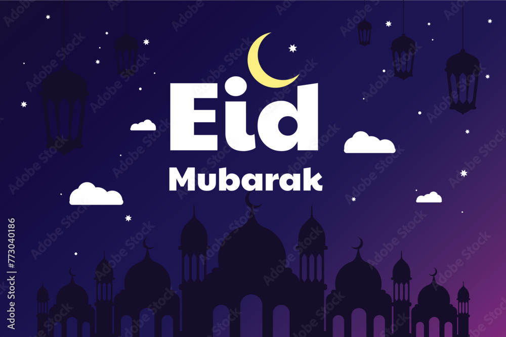 Vetor de Eid al-Fitr, Eid al-Adha 2024 vector illustration, eid card ...