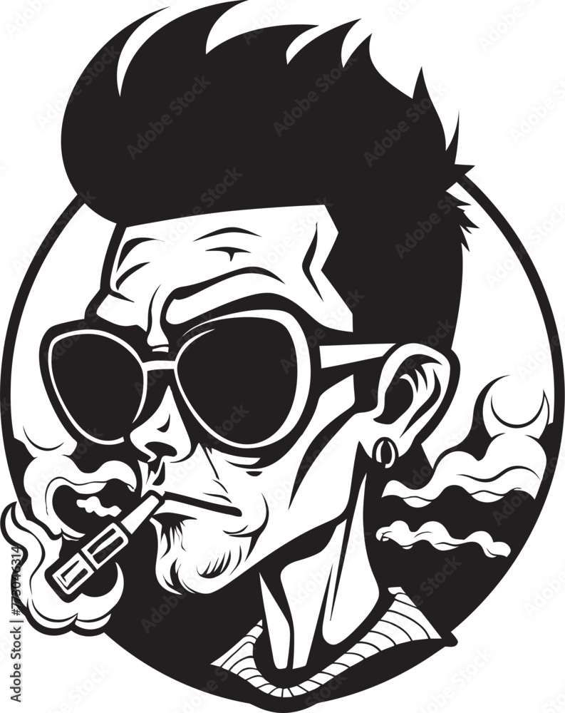 Cloud Cruiser Cartoon Guy with Smoking Emblem Graphic Smokin Steve ...