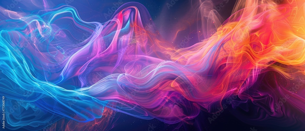 An abstract depiction of air flow through a purifier using vibrant ...