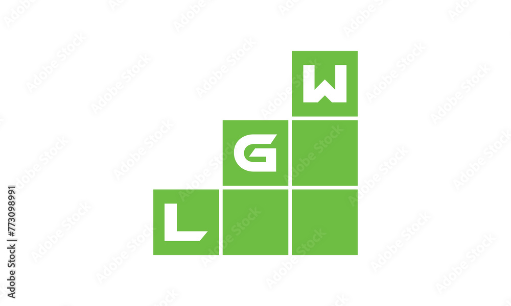 LGW initial letter financial logo design vector template. economics ...