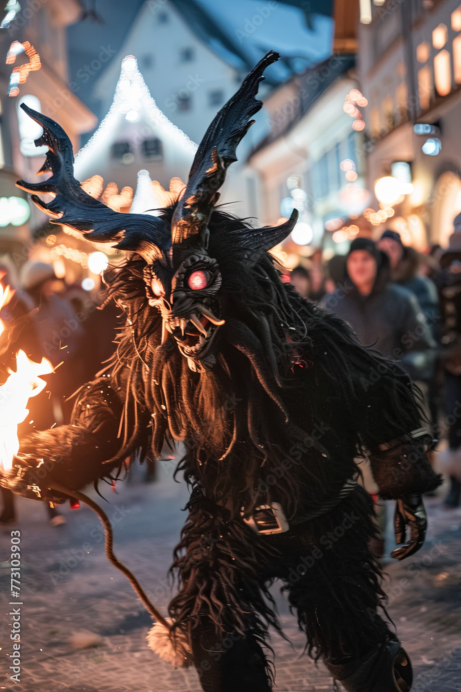 Krampuslauf, the traditional parade of devils in the streets of ...