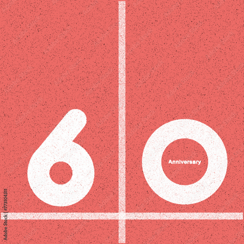 simple graphic design 60, 60th flat 2d vector representation of a ...