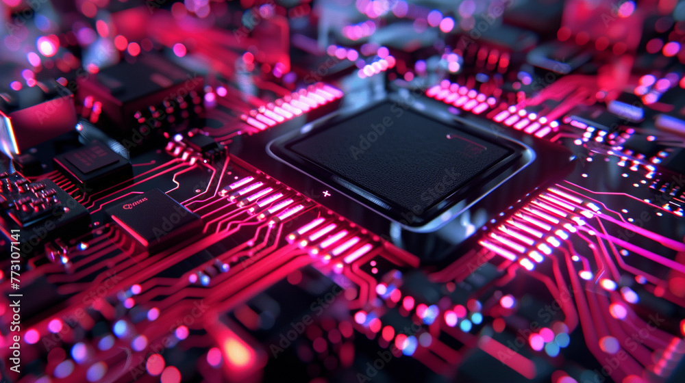 A backdrop background that captures the convergence of a microchip and ...