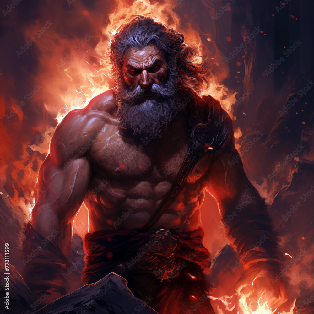 The ancient Greek mythology god Hephaistos, or possibly Roman god ...