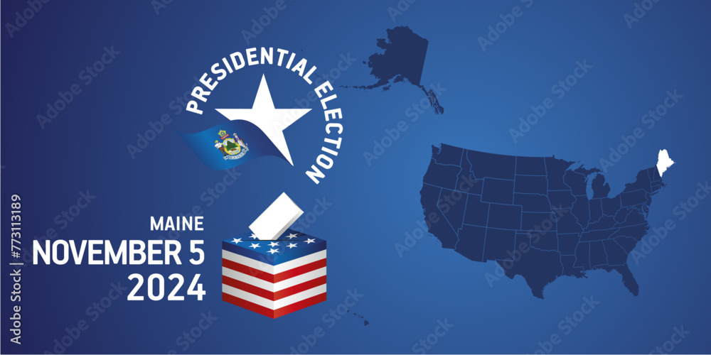 USA Presidential election November 5, 2024. Voting Day 2024 in Maine ...