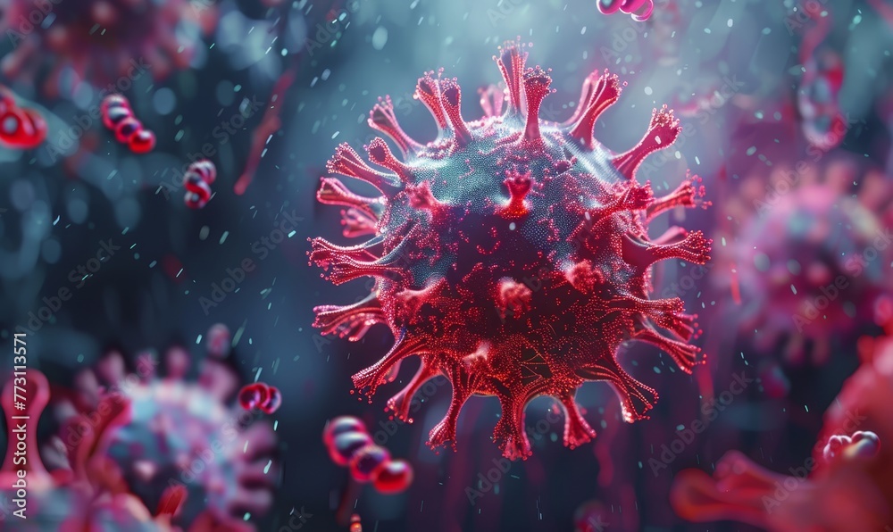 Digital illustration depicting the detailed structure of a coronavirus ...