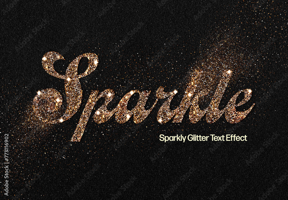 Bright Glitter Text Effect Mockup Stock Template | Adobe Stock