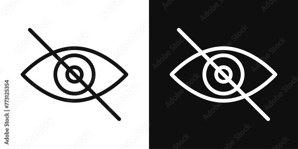 No View Eye Icon Set. Hidden Information and Privacy Symbols. Stock ...