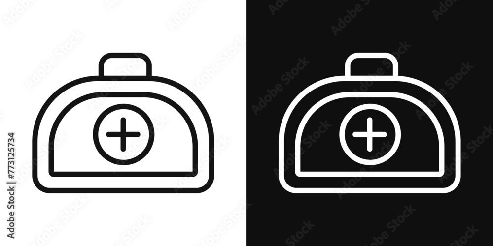Healthcare and Emergency Response Icons with Doctor's Bag and First Aid ...