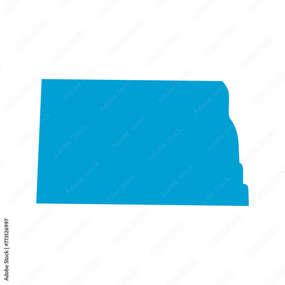 North Dakota United States Map Design Elements Vector Illustration with ...