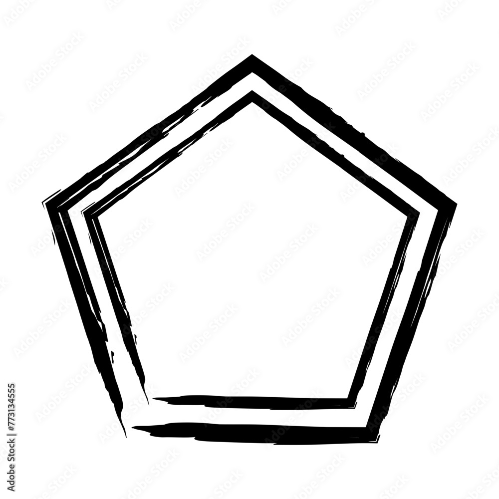 Pentagon grunge texture element frame border shape icon for decorative ...