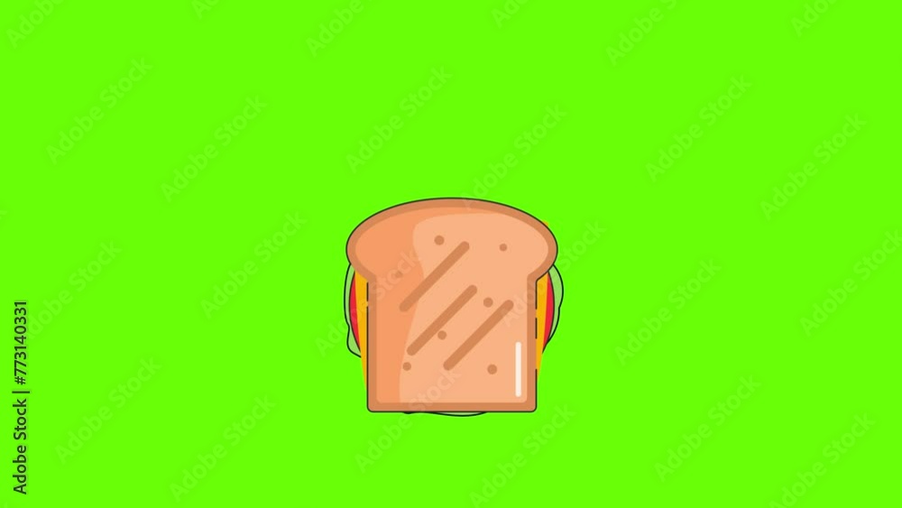 Fast food Animated Icons pack Isolated on green screen Background. 4K ...