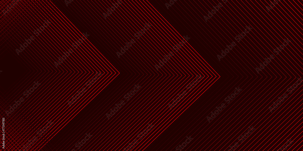 red vector glowing tech geometric 3D line modern background. Modern ...