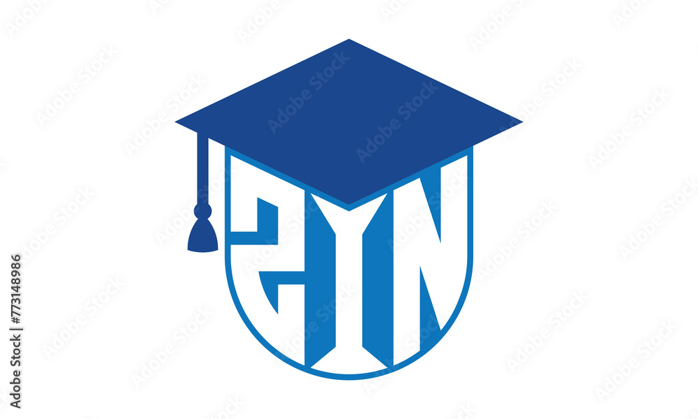 ZIN initial letter academic logo design vector template. school college ...