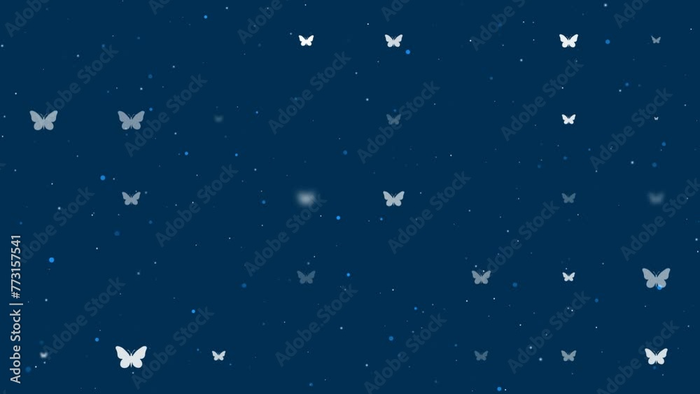 Template animation of evenly spaced butterfly symbols of different ...